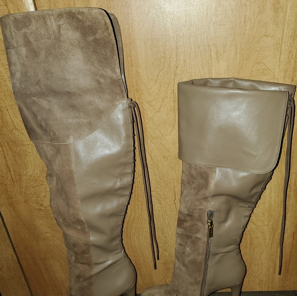 bebe | Shoes | Bebe Thigh High Leathersuede Boots | Poshmark